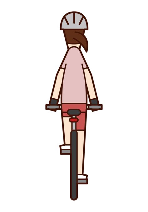 자전거 타는 사람의 후면보기 남성 의 그림 무료 일러스트 소재집 Kukukeke