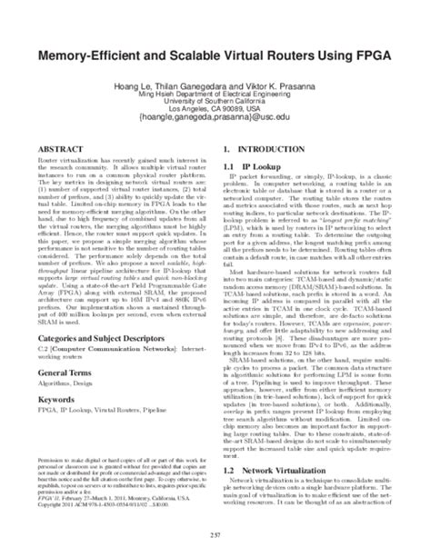 pdf memory efficient and scalable virtual routers using fpga