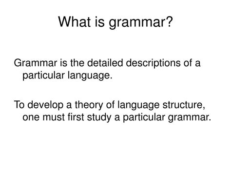 Ppt Transformational And Generative Grammar Powerpoint Presentation
