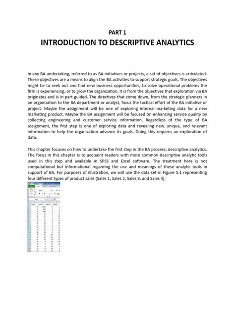 Descriptive Analytics Lesson 1 Pdf Analytics Data