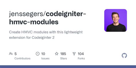 Github Jenssegerscodeigniter Hmvc Modules Create Hmvc Modules With This Lightweight
