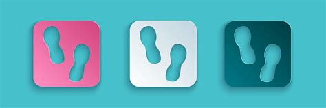 종이 잘라 인간의 발자국 신발 아이콘은 파란색 배경에 격리 신발 밑창 종이 아트 스타일 벡터 건강관리와 의술에 대한 스톡 벡터 아트 및 기타 이미지 Istock