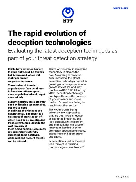 The Rapid Evolution Of Deception Technologies Whitepaper Pdf Computer Security Security