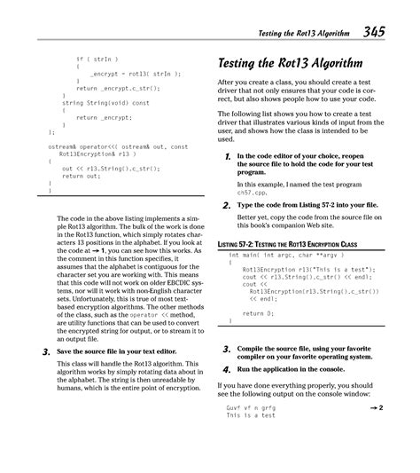 C Timesaving Techniques 68 Testing The Rot13 Algorithm 345 If Strin Encrypt Rot13