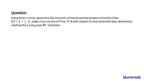 solved using mohr s circle determine the moments of inertia and the