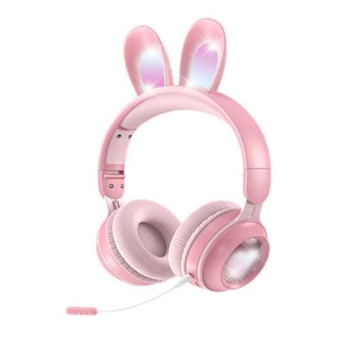 Cute Foldable RGB Luminous Wireless Bluetooth Headset With Microphone Pink BIG W