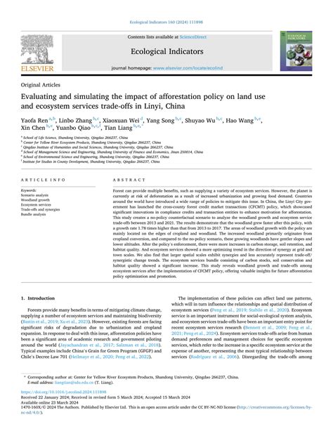 Pdf Evaluating And Simulating The Impact Of Afforestation Policy On Land Use And Ecosystem