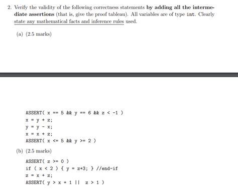 solved 2 verify the validity of the following correctness