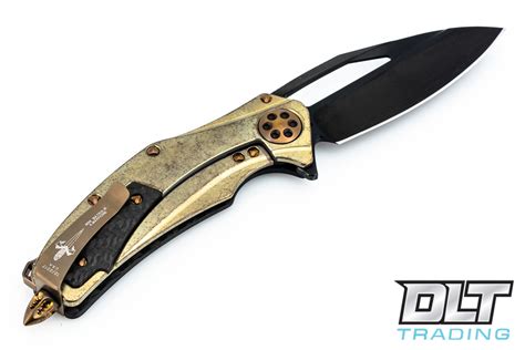 Microtech Custom Mini Matrix Carbon Fiber Handle Gold Titanium