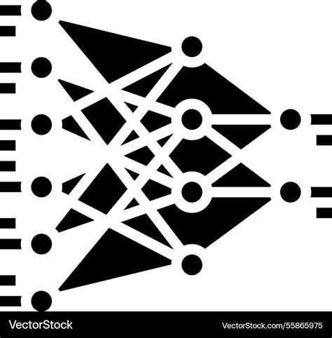 Neural Network Diagram Nlp Glyph Icon Royalty Free Vector