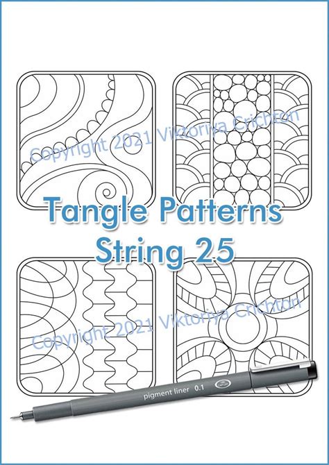 Zentangles Strings For Drawing Patterns Tangle Pattern Etsy
