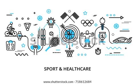 Modern Flat Thin Line Design Vector Stock Vector Royalty Free 718612684 Shutterstock