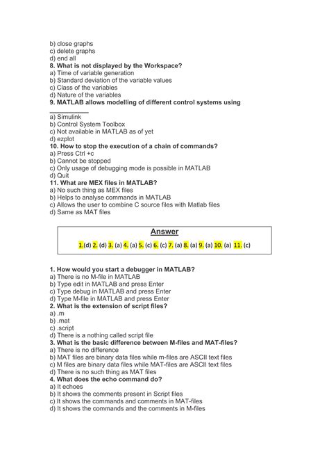 matlab questions and answers pdf
