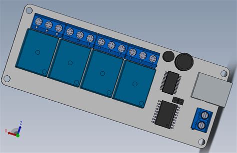 4通道5v Usb继电器模块solidworks 2021模型图纸下载 懒石网