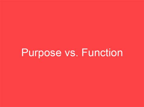 Purpose Vs Function Whats The Difference Main Difference