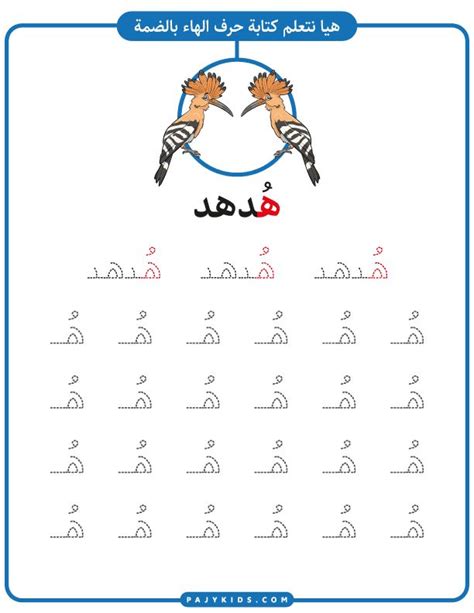 An Arabic Alphabet With Two Birds On It And The Words In Different Languages Are Written