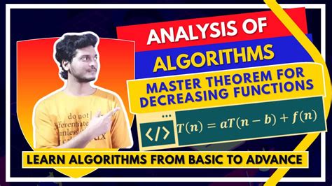 Master Theorem For Decreasing Functions Analysis Of Algorithm Computer Science Youtube