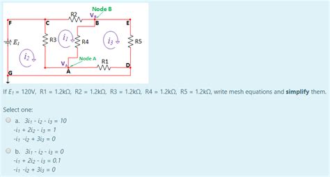 solved node b node a if e1 120v r1 1 2k2 r2 1 2k2