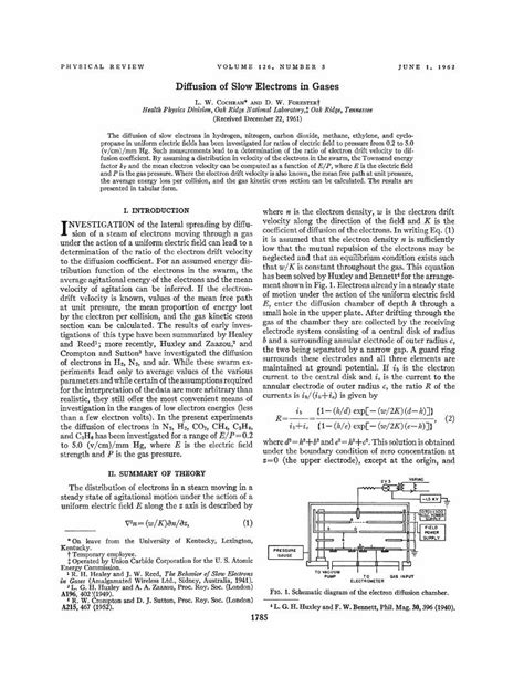 Pdf Diffusion Of Slow Electrons In Gases Dokumentips