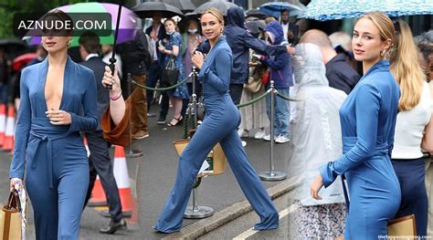 Kimberley Garner Sexy Goes Braless During Wimbledon 2021 In London Aznude