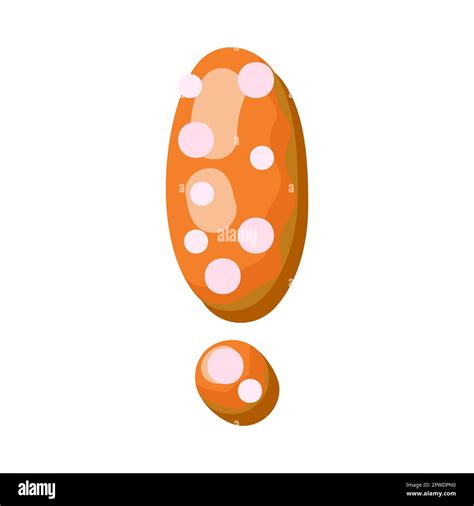Exclamation Mark In Donut Font Vector Illustration Stock Vector Image