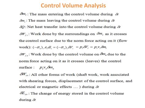 PPT Engineering Control Volume Analysis Energy Balance Conservation Of Mass PowerPoint