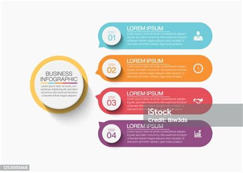 비즈니스 서클 추상적인 배경 템플릿을 위해 설계된 타임라인 인포그래픽 아이콘 인포그래픽에 대한 스톡 벡터 아트 및 기타 이미지 인포그래픽 4 선택 Istock