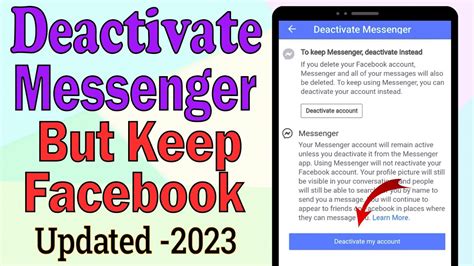 How to Deactivate Messenger Without Deactivating Facebook Hướng Dẫn Chi Tiết