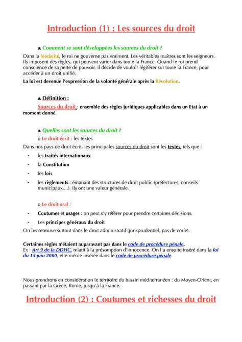Introduction Historique Au Droit Re Ann E