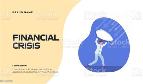 경제 금융 위기 및 불황 개념 벡터 일러스트 랜딩 페이지 템플릿 웹 사이트 배너 광고 및 마케팅 자료 온라인 광고 비즈니스