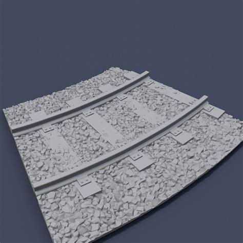 Railway Rails Turn D Model By Mg