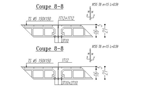 Cross Section Of Beam With Detail Autocad 2d Drawing Cad File Dwg File