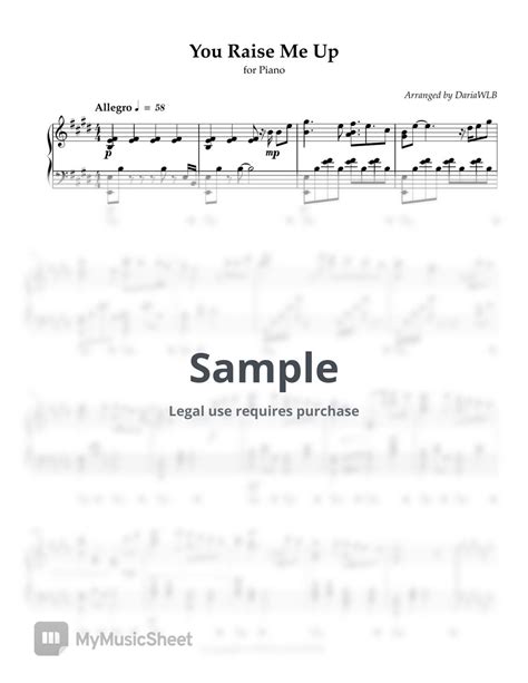 Westlife You Raise Me Up Sheet Music By Dariawlb