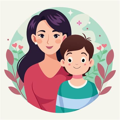 Un Diseño Vectorial De Madre E Hijo Del Día De Las Madres Vector