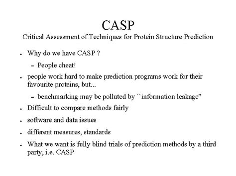 Protein Structure Prediction Why Type Of Protein Structure