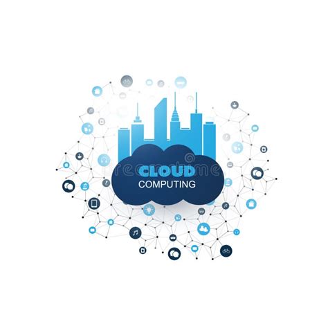 Cloud Computing Design Concept With Mesh Connected Icons Representing Various Smart Devices And