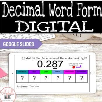 Digital Decimal Word Form By Mychelle Marie Teachers Pay Teachers