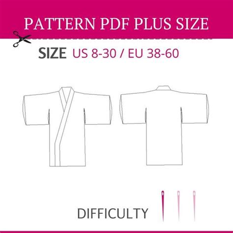 Kimono Pattern Pdf Kimono Sewing Pattern Plus Size Kimono Etsy