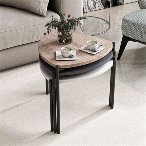 Nahla 3 Piece Coffee Table Set Coffee Table Nesting Tables 3 Piece