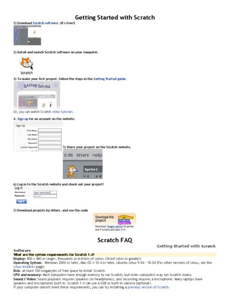 Getting Started With Scratch Pdf Scratch Programming Language