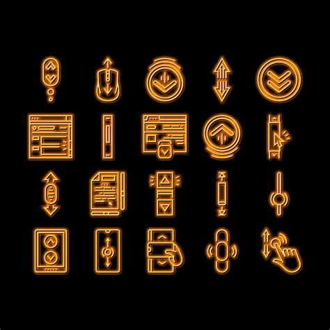 Scroll Computer Mouse Cursor Neon Glow Icon Illustration 20584039