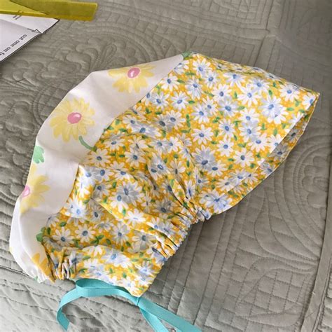 Scrub Cap Sewing Pattern Tutorial Pdf Puffy Pixie Drawstring Tieback