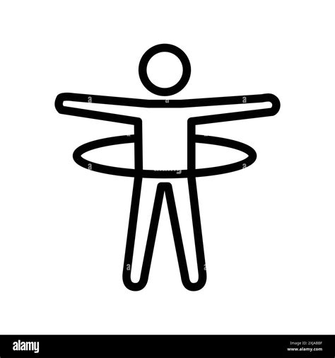 Stick Man Hoop Icon Set In Thin Line Outline Style And Linear Vector Sign Stock Vector Image