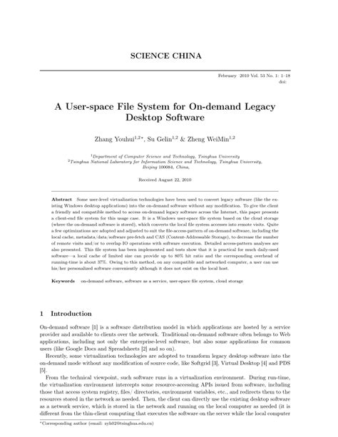 Pdf A User Space File System For On Demand Legacy Desktop Software