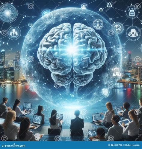 Illustration Of A Machine Learning Process Featuring Artificial Intelligence Stock Illustration