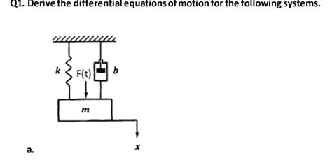 Solved Q1 Derive The Differential Equations Of Motion For