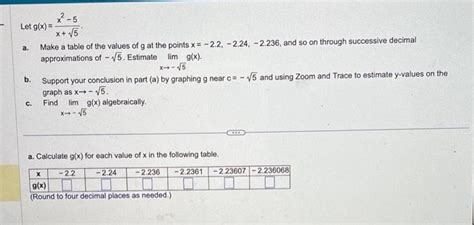 Solved Let G X X X A Make A Table Of The Values Of G Chegg Com