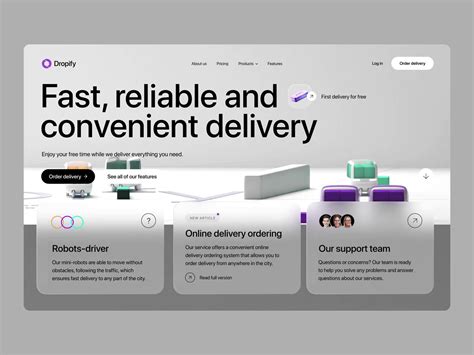 Dropify Ai Robot Delivery Website By Bogdan Falin For Qclay On Dribbble