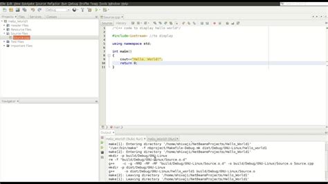 C Code To Display Hello World In Netbeans YouTube