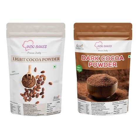 Indo Bakes Dark And Light Cocoa Powder Natural Unsweetened Cocoa Powder